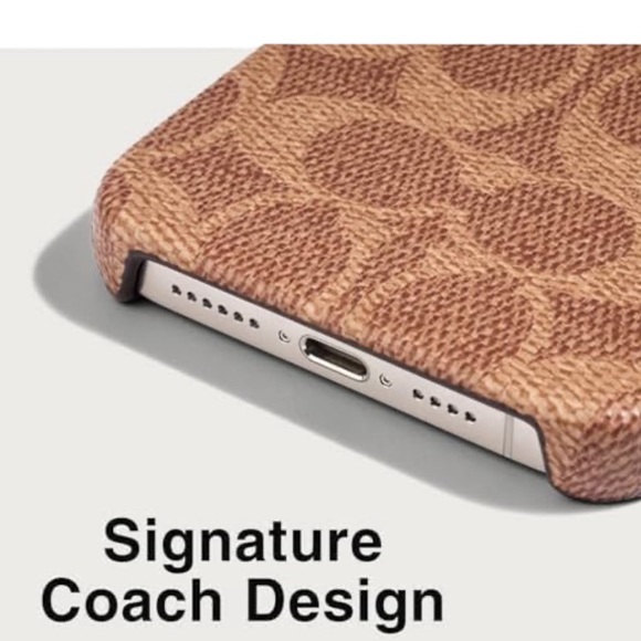 Coach | Accessories | Coach Signature Tan Khaki Logo Slim Leather Wrap Iphone 4 Pro Hard Case ...